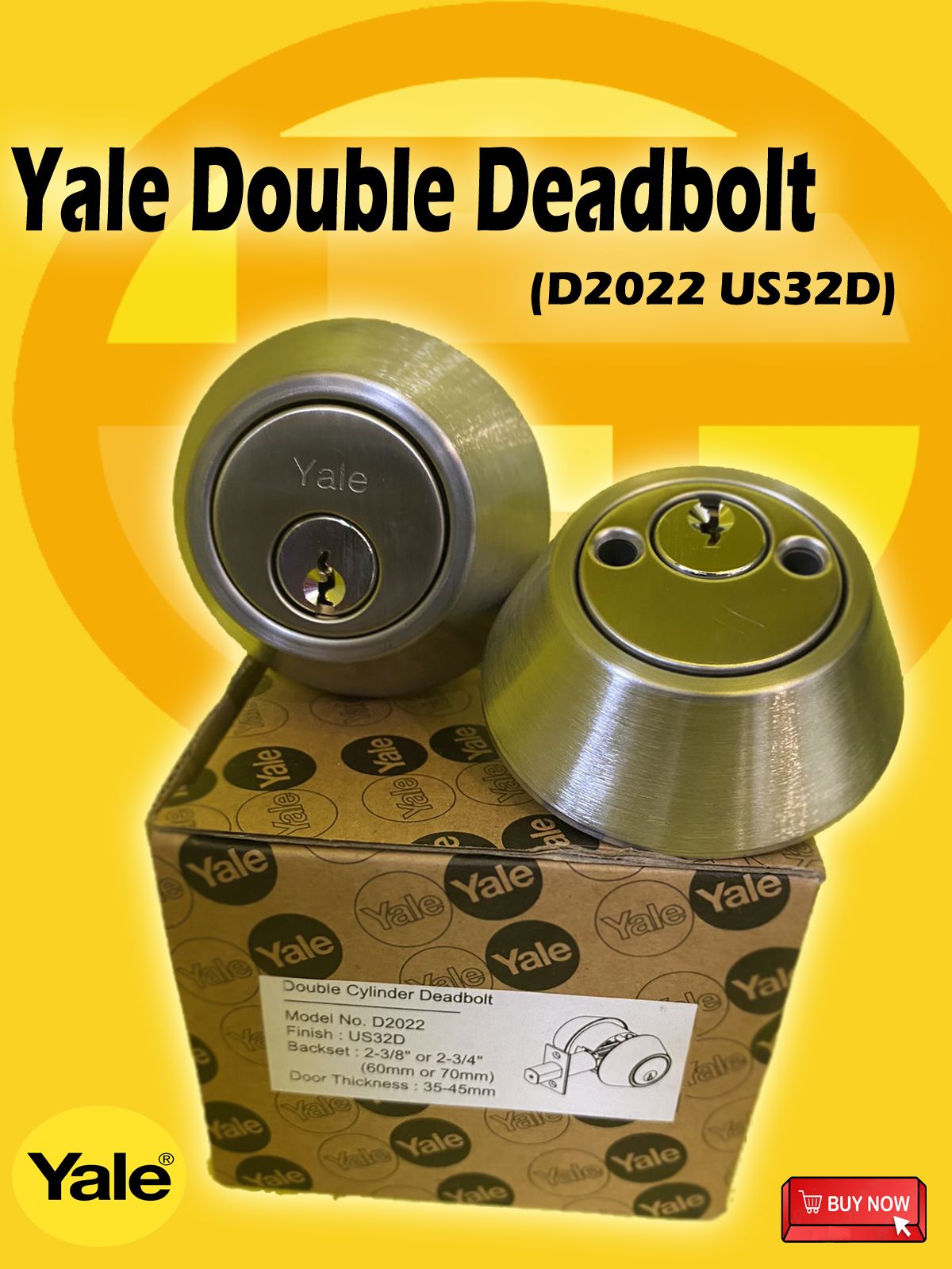 Yale Double Deadbolt (D2022 US32D) | Lazada PH