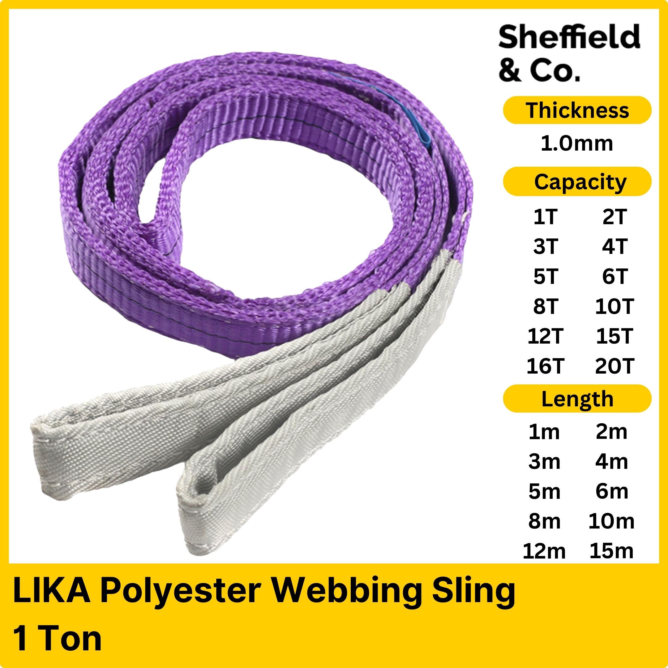 LIKA Polyester Webbing Sling, Heavy Duty Cargo Lashing, Tie Down (1T/ 2T/ 3T/ 4T/ 5T/ 6T/ 8T ...