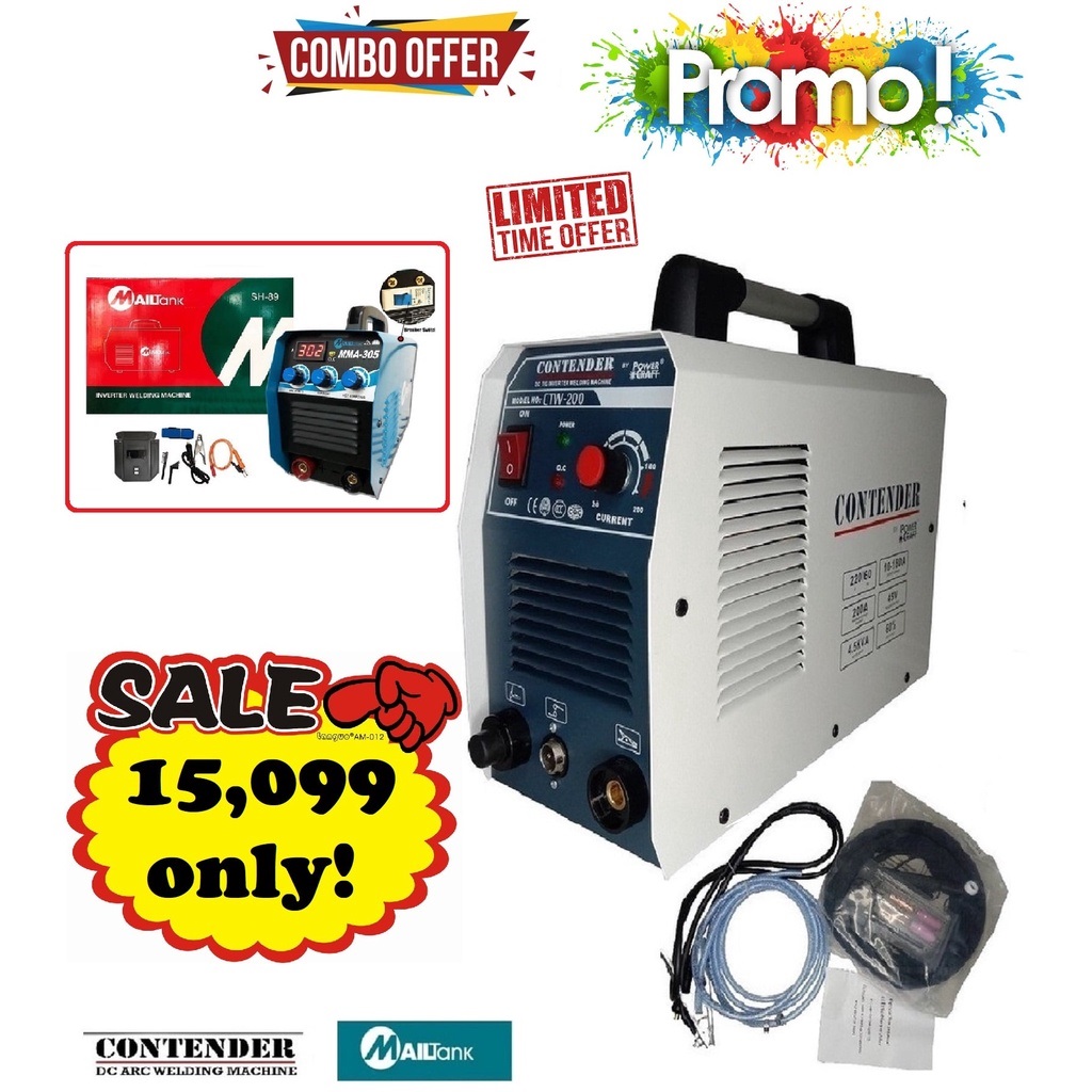 Contender TIG Welding Machine 200amp w/ free MAILTANK MMA-305G Digital ...