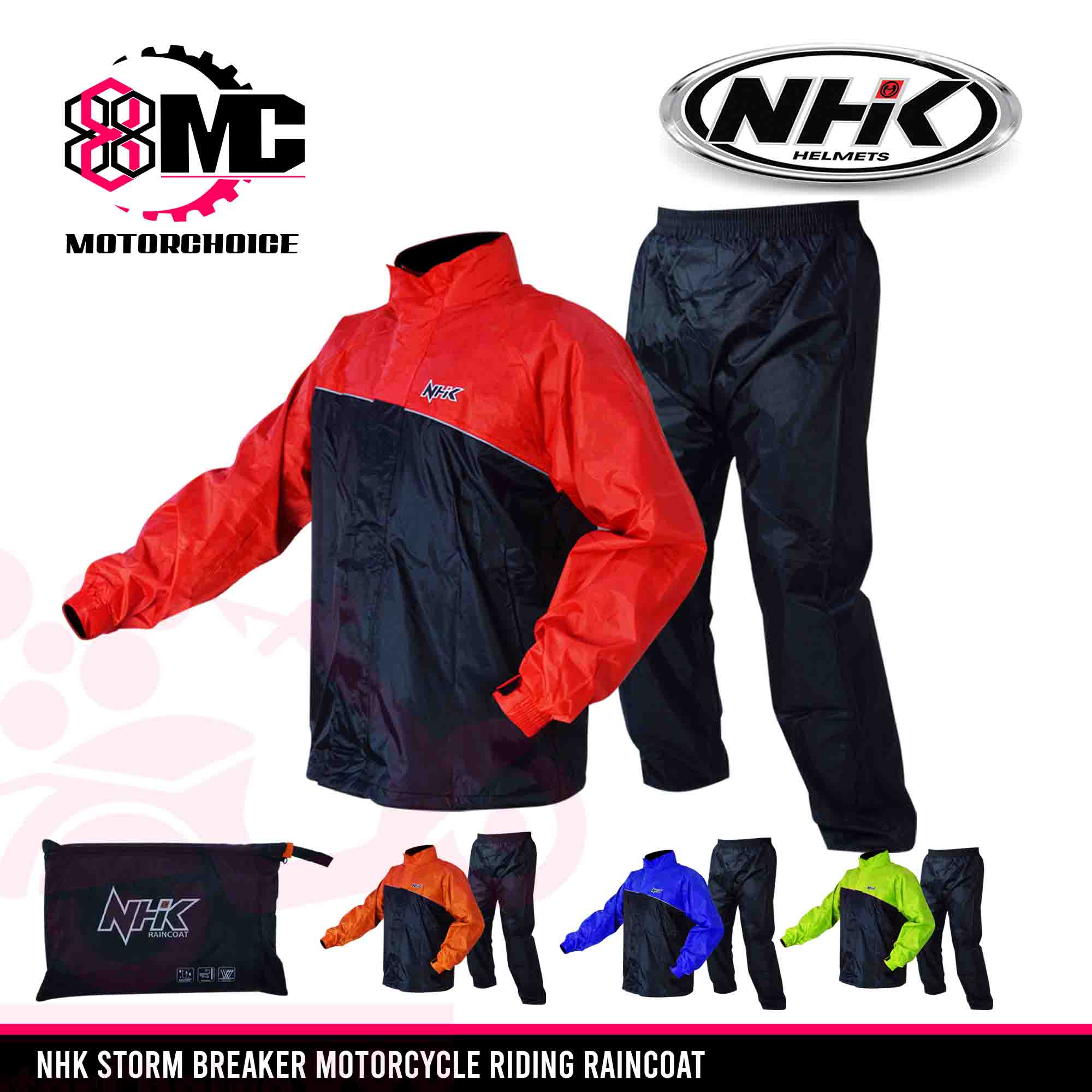 NHK Raincoat STORM BREAKER Waterproof Motorcycle Riding Raincoat ...