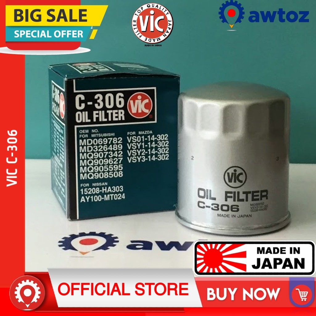 Hot sale VIC C-306 Oil Filter for Mitsubishi L200L300 Montero Lancer ...