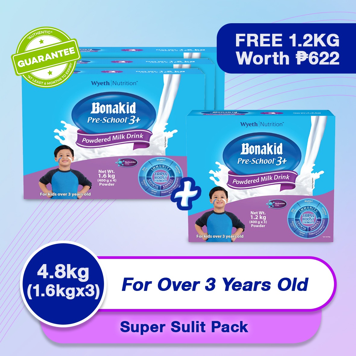 [VK] Wyeth® BONAKID PRE-SCHOOL® 3+ Stage 4 Powdered Milk Drink for ...