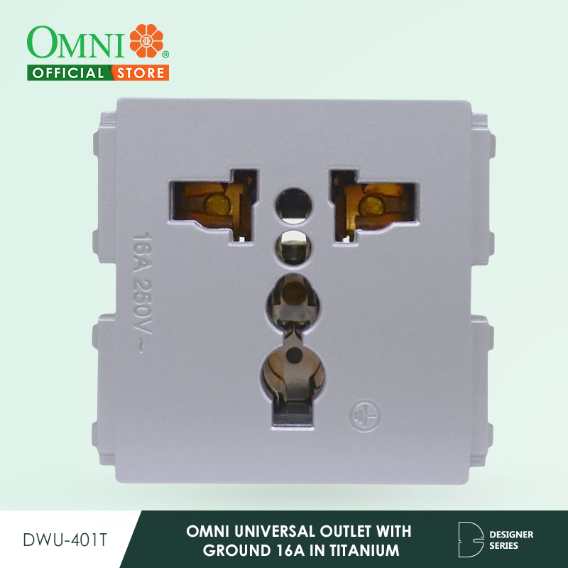 OMNI Universal Outlet with Ground in Titanium 16A - DWU-401T | Lazada PH