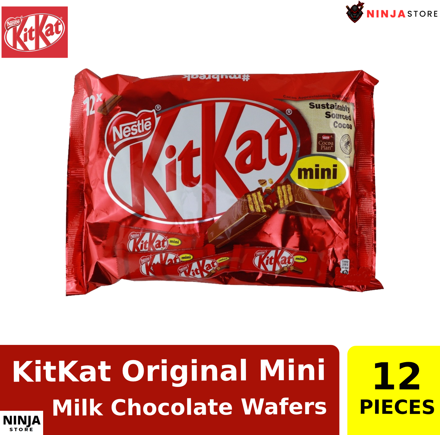KitKat Original Mini Milk Chocolate Wafers, (16.7g x 12pcs) | Lazada PH