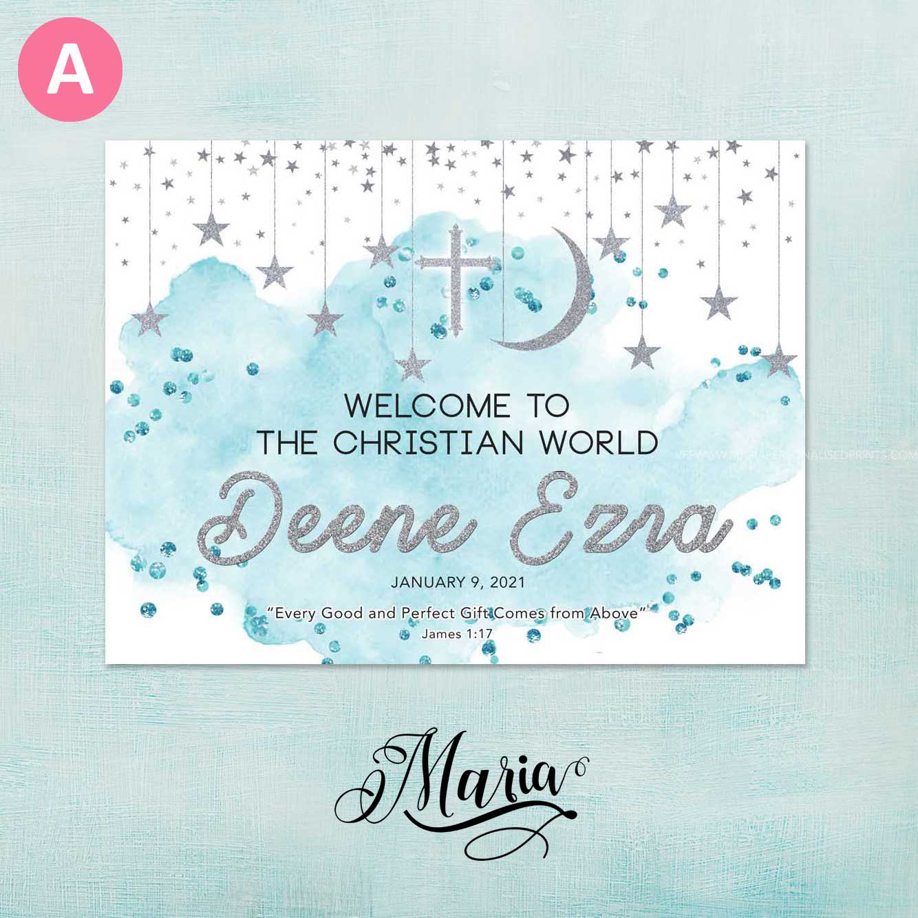 Moon and Star Banner for Christening | Lazada PH