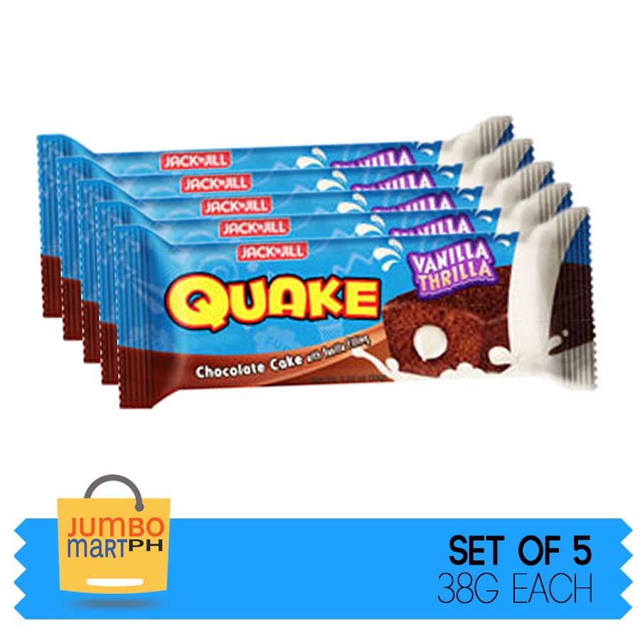 JACK N JILL QUAKE VANILLA THRILLA CHOCOLATE CAKE / PACK OF 5 (38G EACH ...