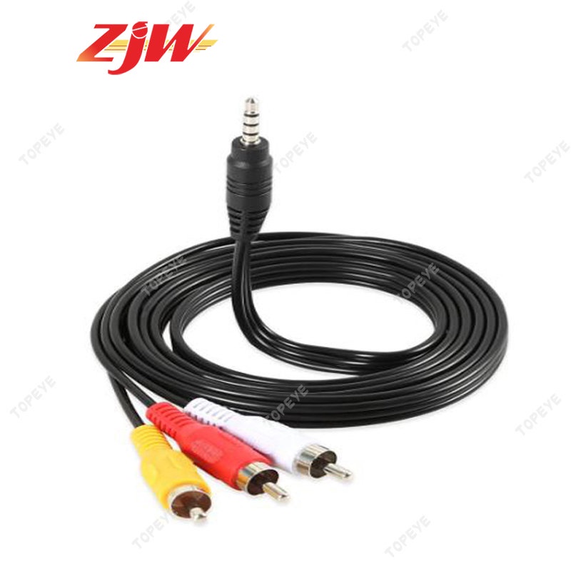 ZJW 1.5M / 3M ABS CBN TV Plus Cable 3 RCA Jack Audio / Video to Male 3 ...