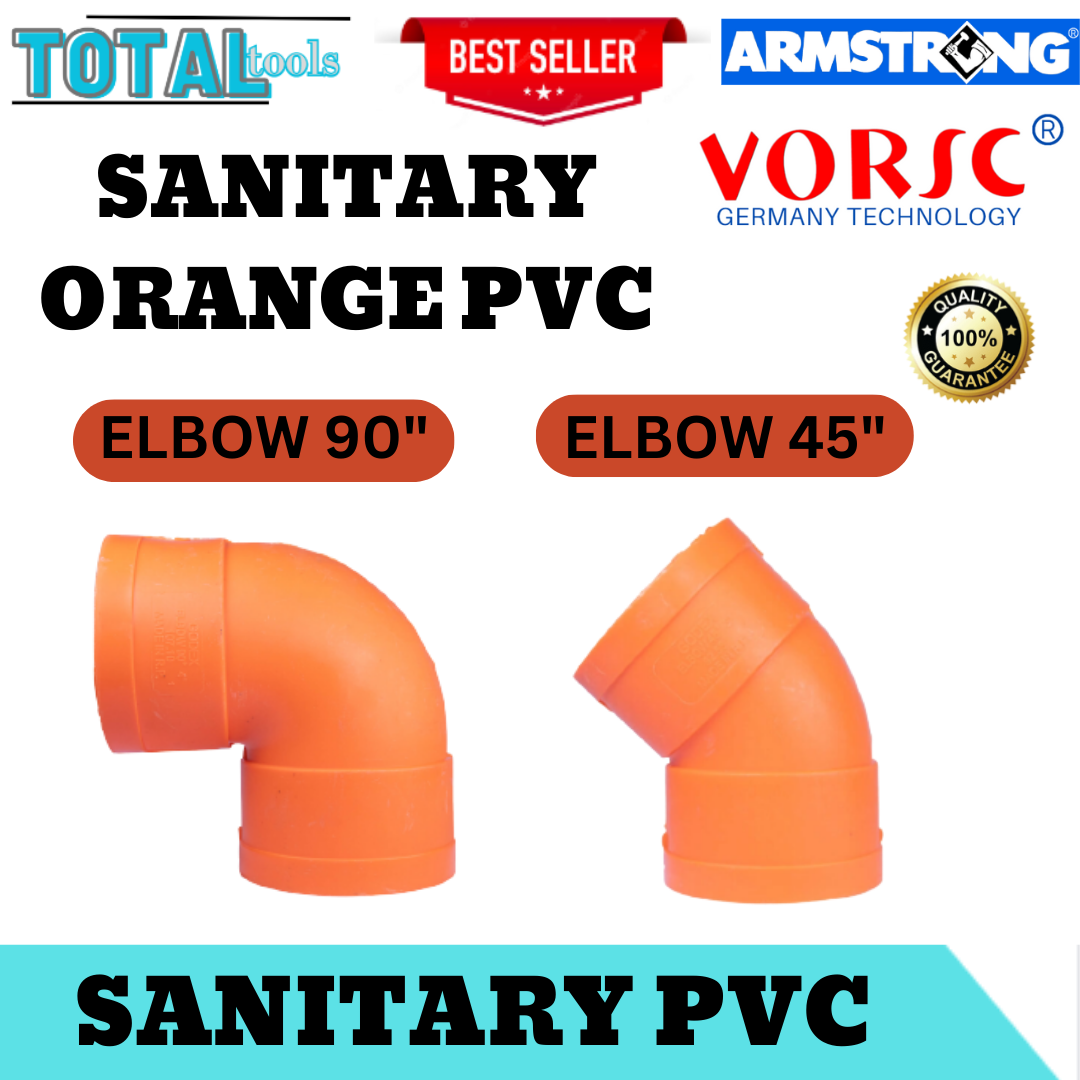 PVC FITTINGS, SANITARY ORANGE ELBOW 90/ELBOW 45 | Lazada PH