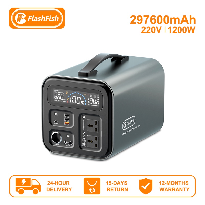 [portable generator for home 220v silent]FlashFish 1200W Portable Power ...