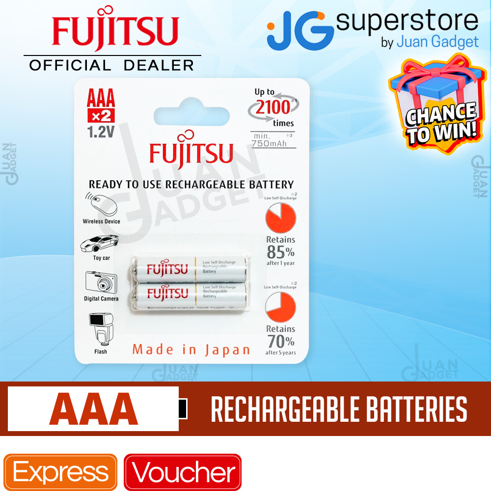 Fujitsu 1.2V 750mAh Ready-to-use NiMH Low Self-Discharge Rechargeable | HR4UTC AAA Battery Pack ...