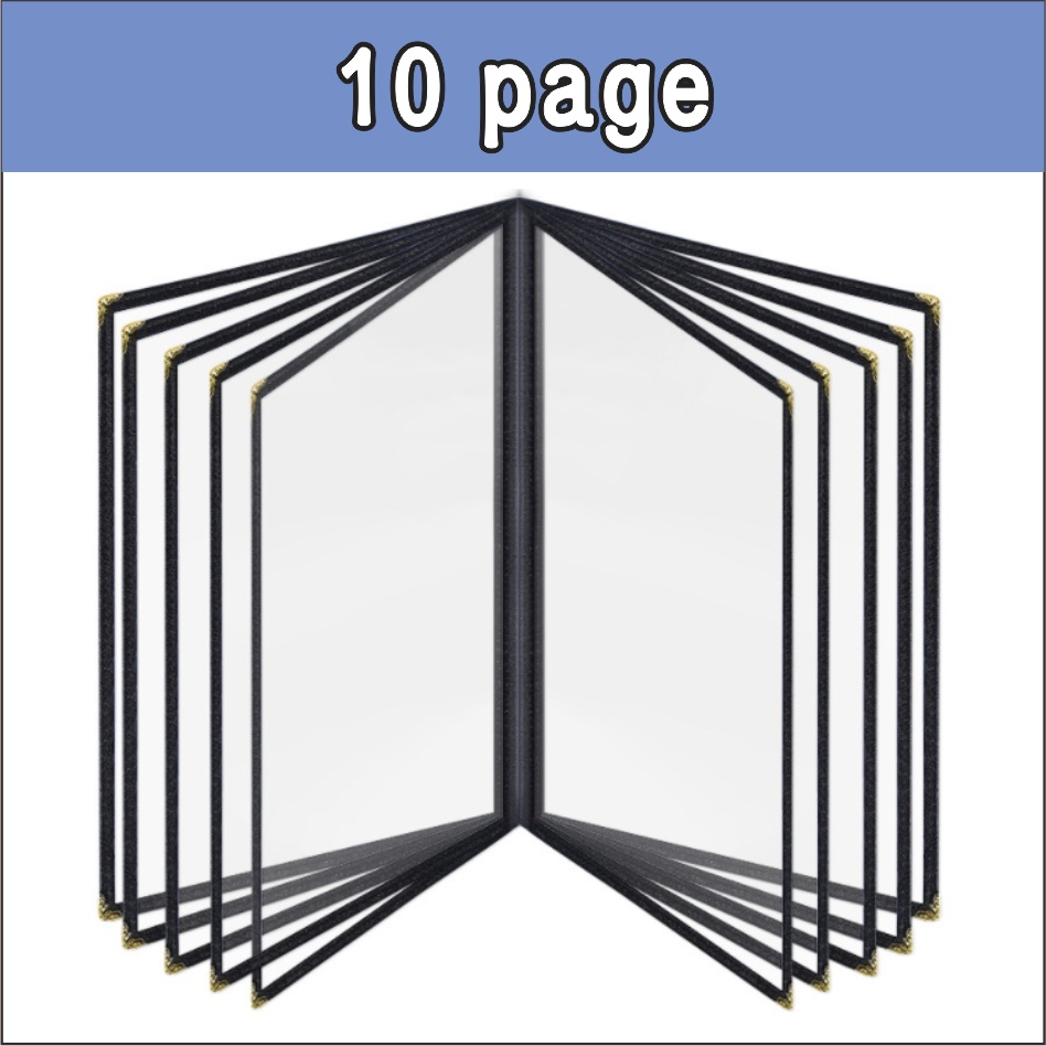 Transparent Cover Menu Book with 1-2-3-4-5-6-8-10-12 pages Menu holder ...