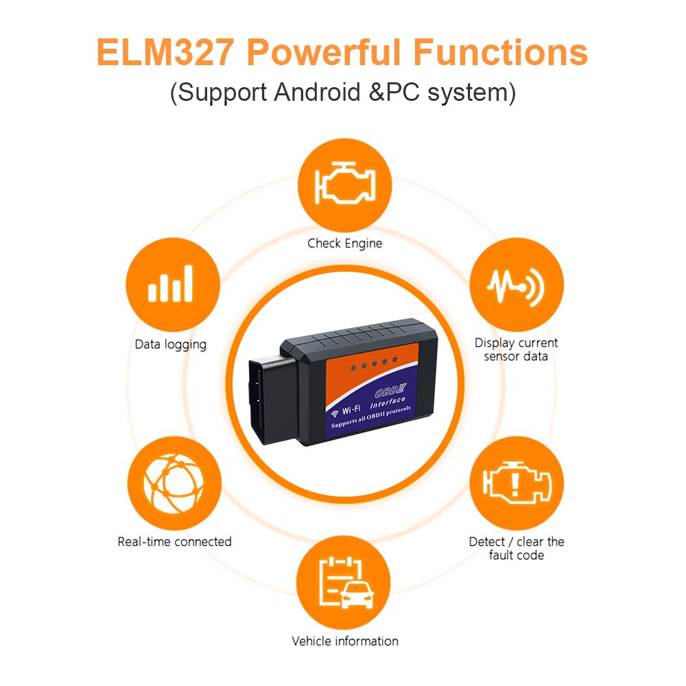 Elm327 V1.5 BT/WIFI OBD2เครื่องสแกนเนอร์วินิจฉัยรถ Elm327 V1.5 OBD 2 ...