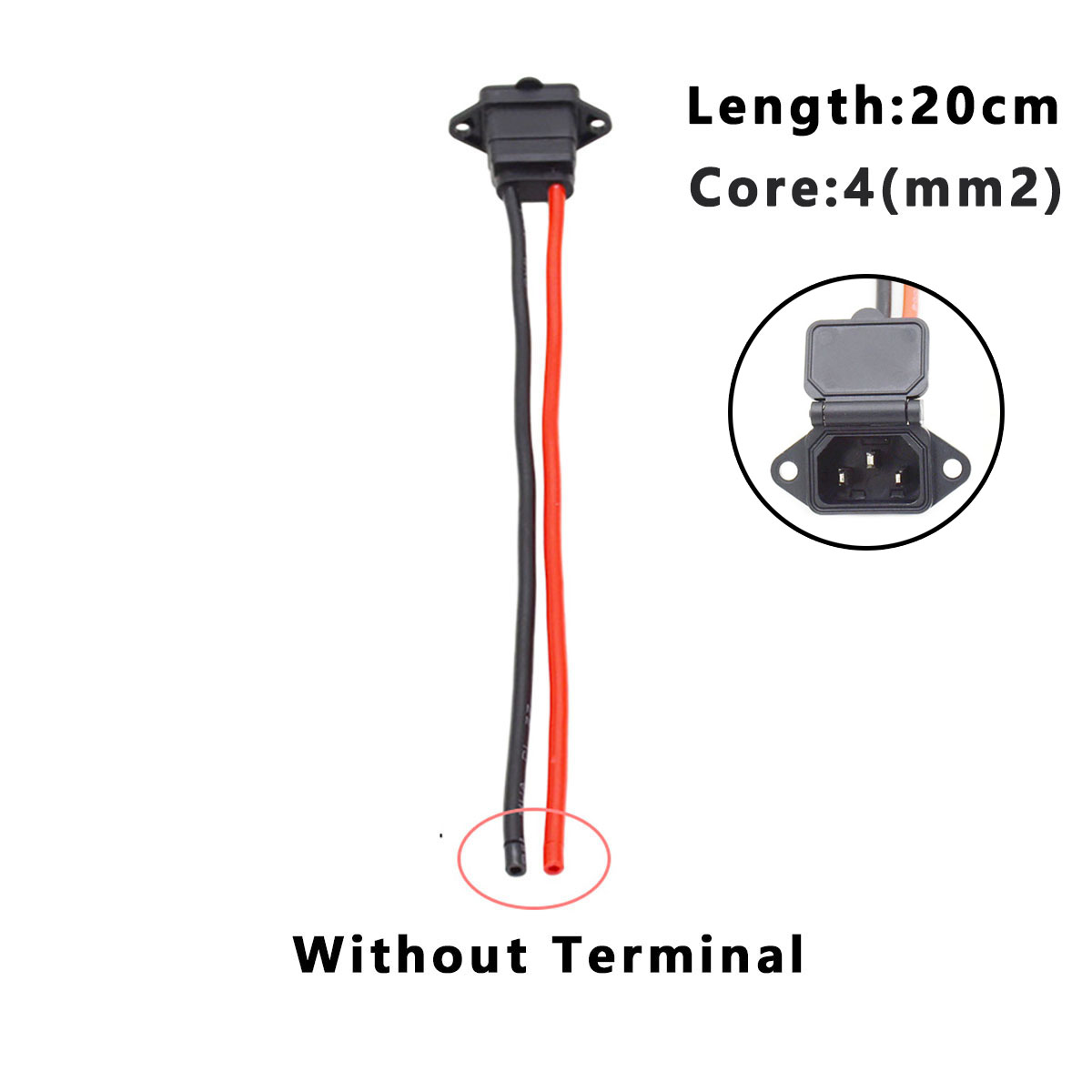 Ebike power cable Female type, battery cable. with snap on lock, thick ...