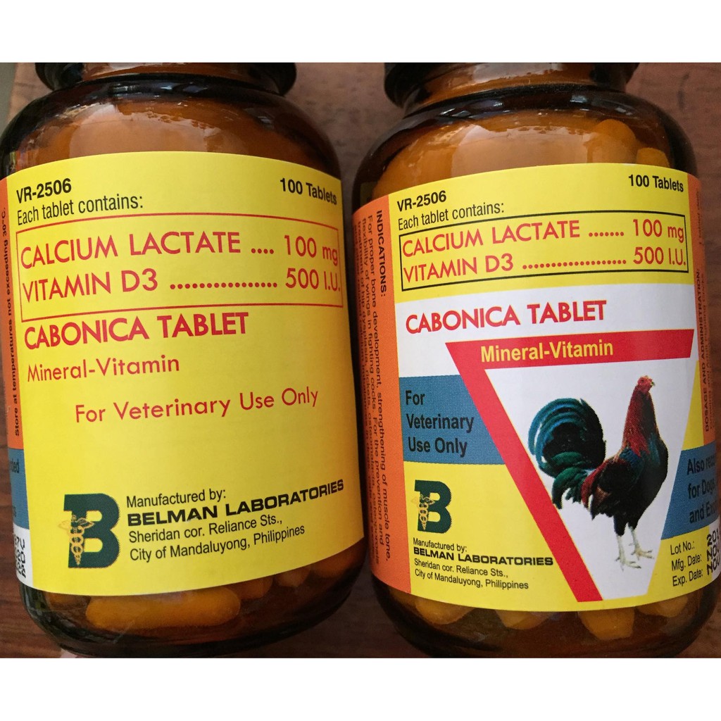 Cabonica Tablet | Calcium Lactate with Vitamin D3 | Belman | 100 ...