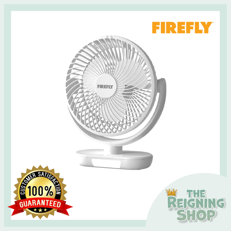 Emergency Fan with night light FIREFLY 6" Rechargeable Electric table ...