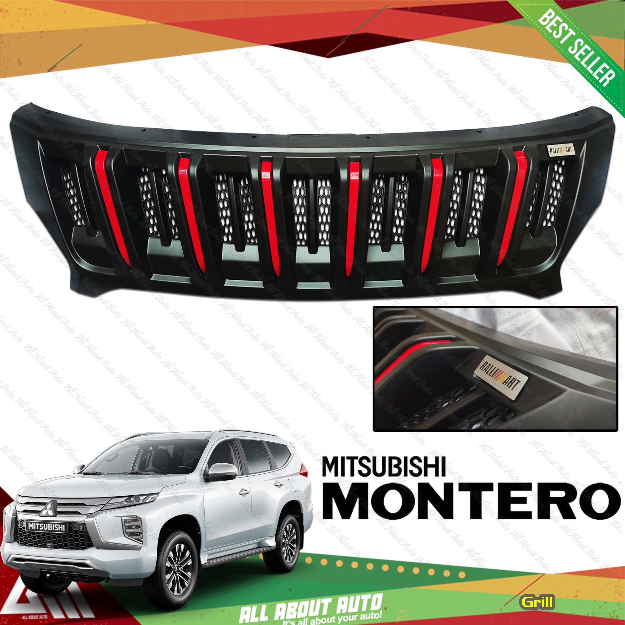 Mitsubishi Montero 2021 Apollo / Armageddon Front Grill with Red Plates ...