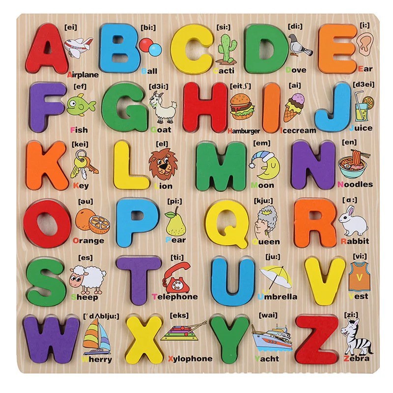 Wooden letter puzzle with labels | Lazada PH