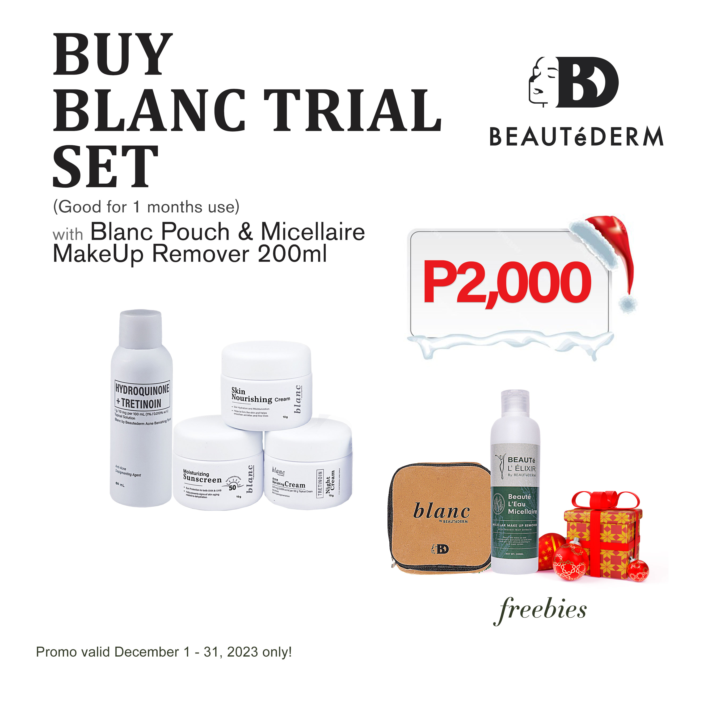 Beautederm Blanc Trial Set Acne Banishing Set with Blanc Pouch ...