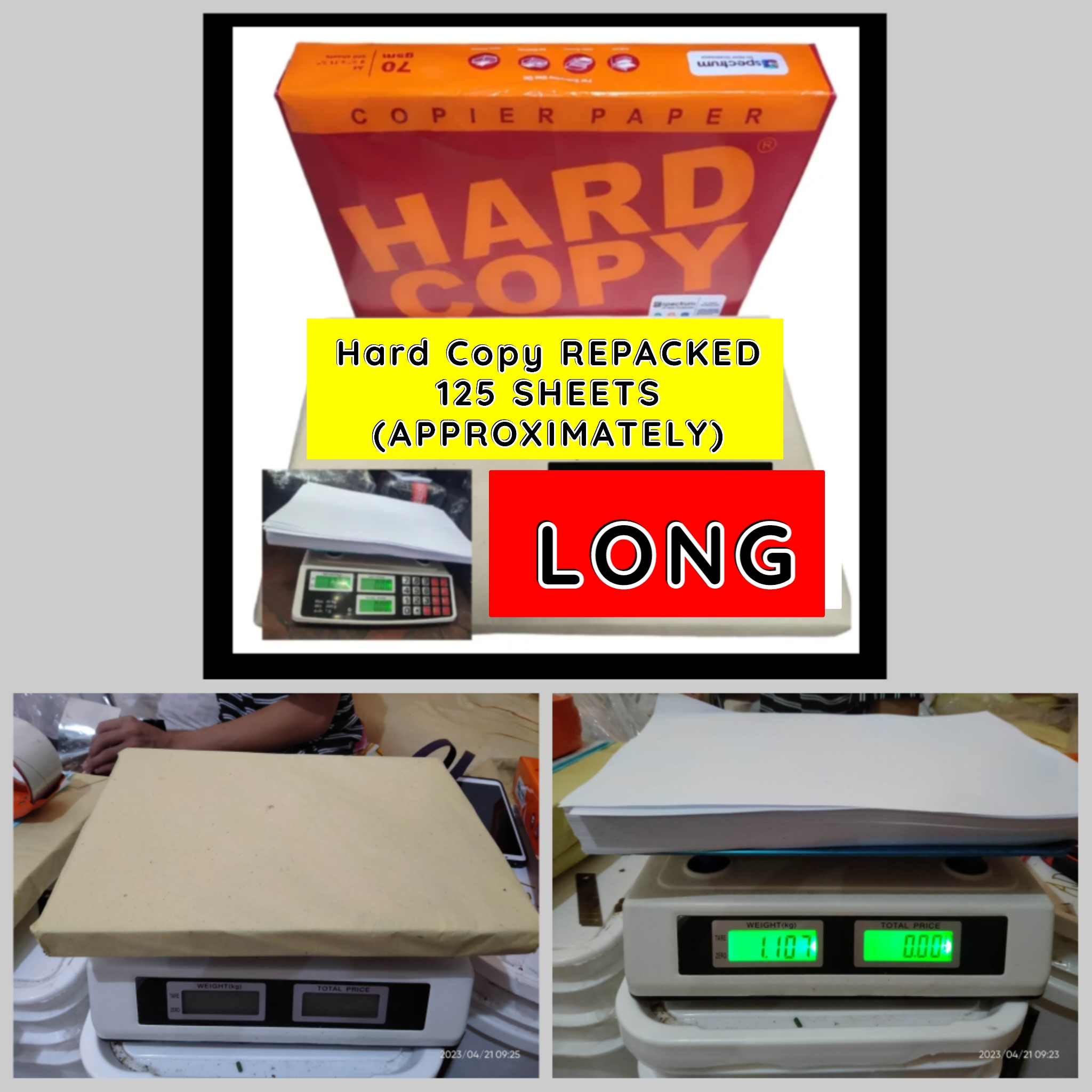 500 SHEETS / 1 WHOLE Ream / Hard Copy Bond Paper Short Bond Paper Size ...