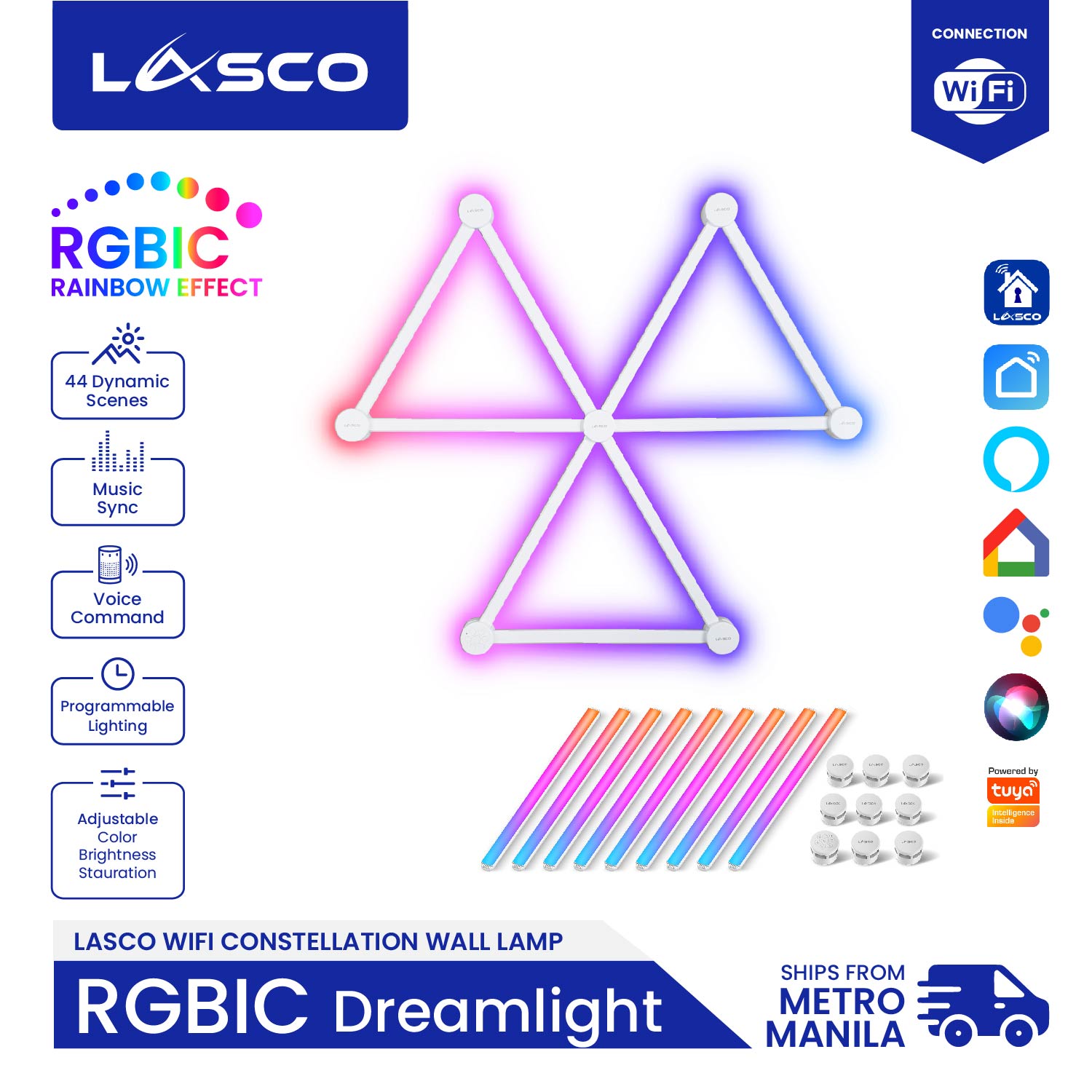 New Arrival Lasco Wifi Smart Constellation Wall Lamp RGBIC Dreamlight ...