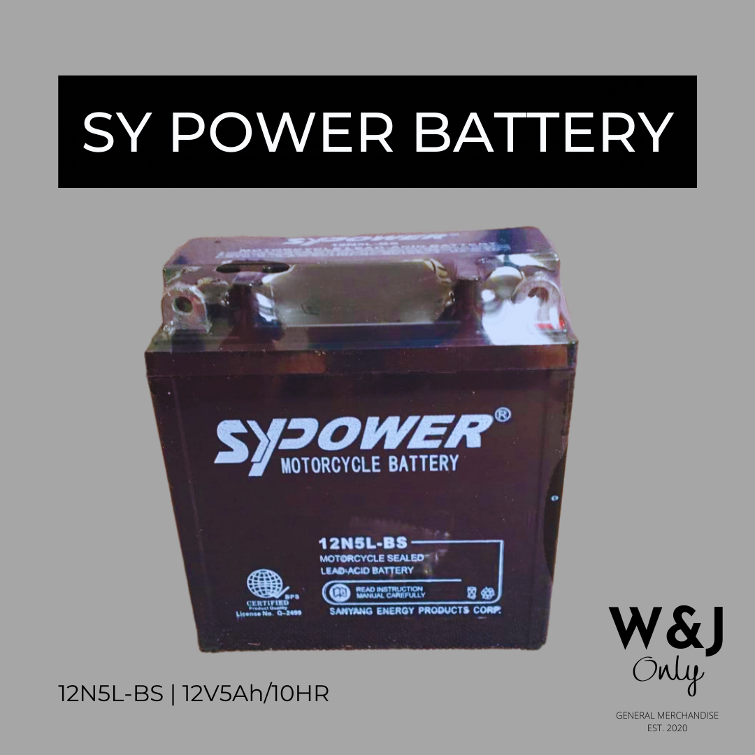 SY Power Motorcycle Battery 12N5L-BS | 12V5Ah/10HR (High Quality ...