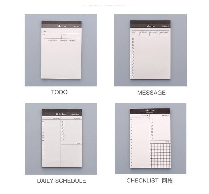 [4 Pack] Small To Do List Notepad, 4 Type Daily Planner Notepad, Tear ...