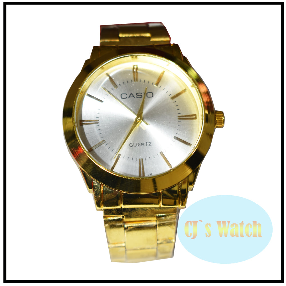 Casio Silver Dial Gold Plated Stainless Steel Watch for Men | Lazada PH