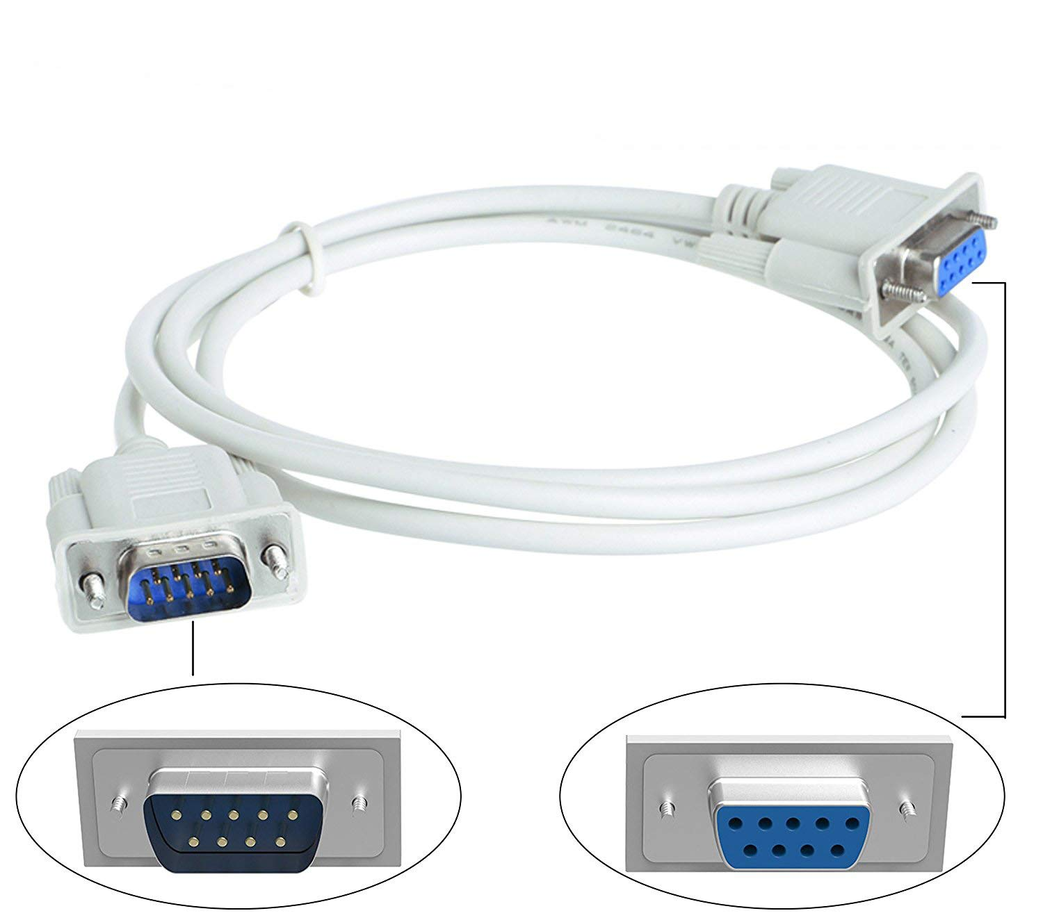 Serial RS232 9-Pin Male to Female DB9 9-Pin PC Converter Extension ...