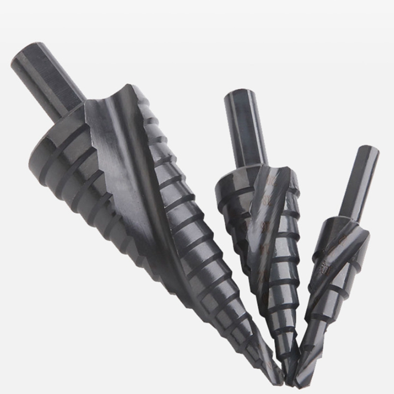 3Pcs HSS Cobalt Step Drill Bit Set Nitrogen High Speed Steel Spiral for ...