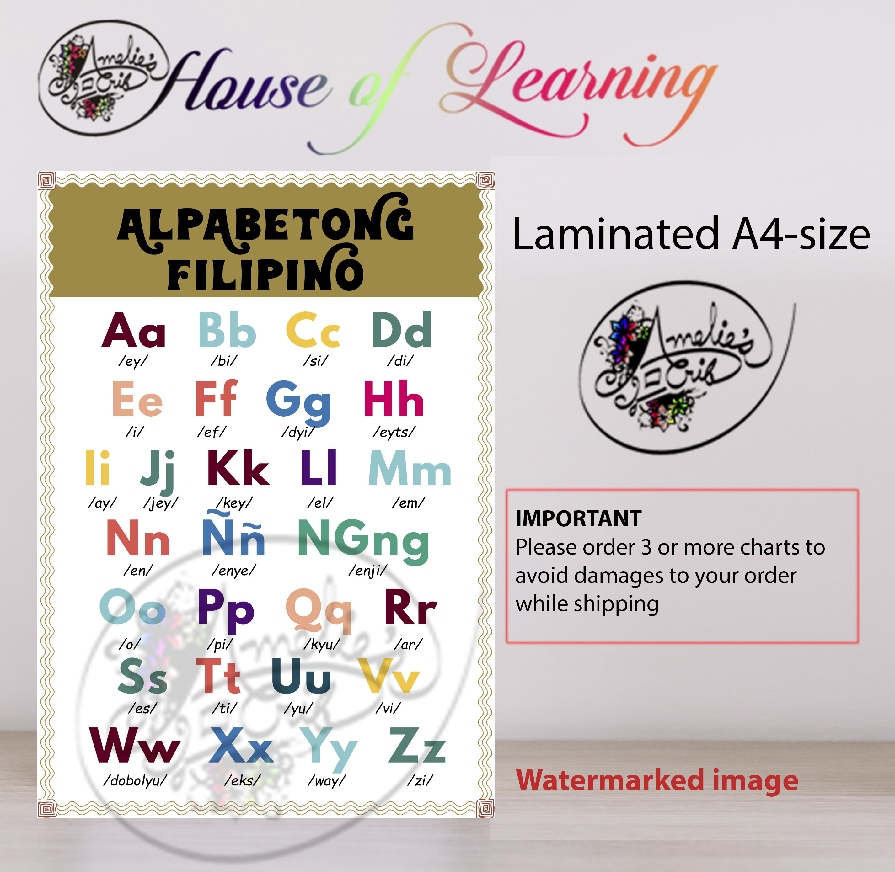 Tagalog / Filipino minimalist Laminated Educational Charts for Kids (A4 ...