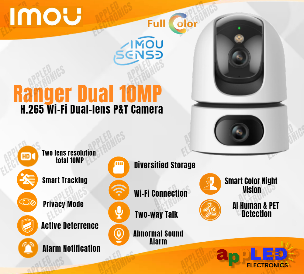 Imou Ranger Dual 10MP Dual Lens Wi-Fi PT Camera with Smart Color Night ...