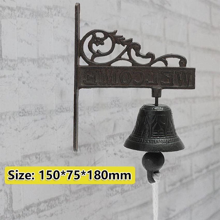 Cast Iron Doorbell Traditional Retro Metal Door Bell Chime Wall Mounted ...