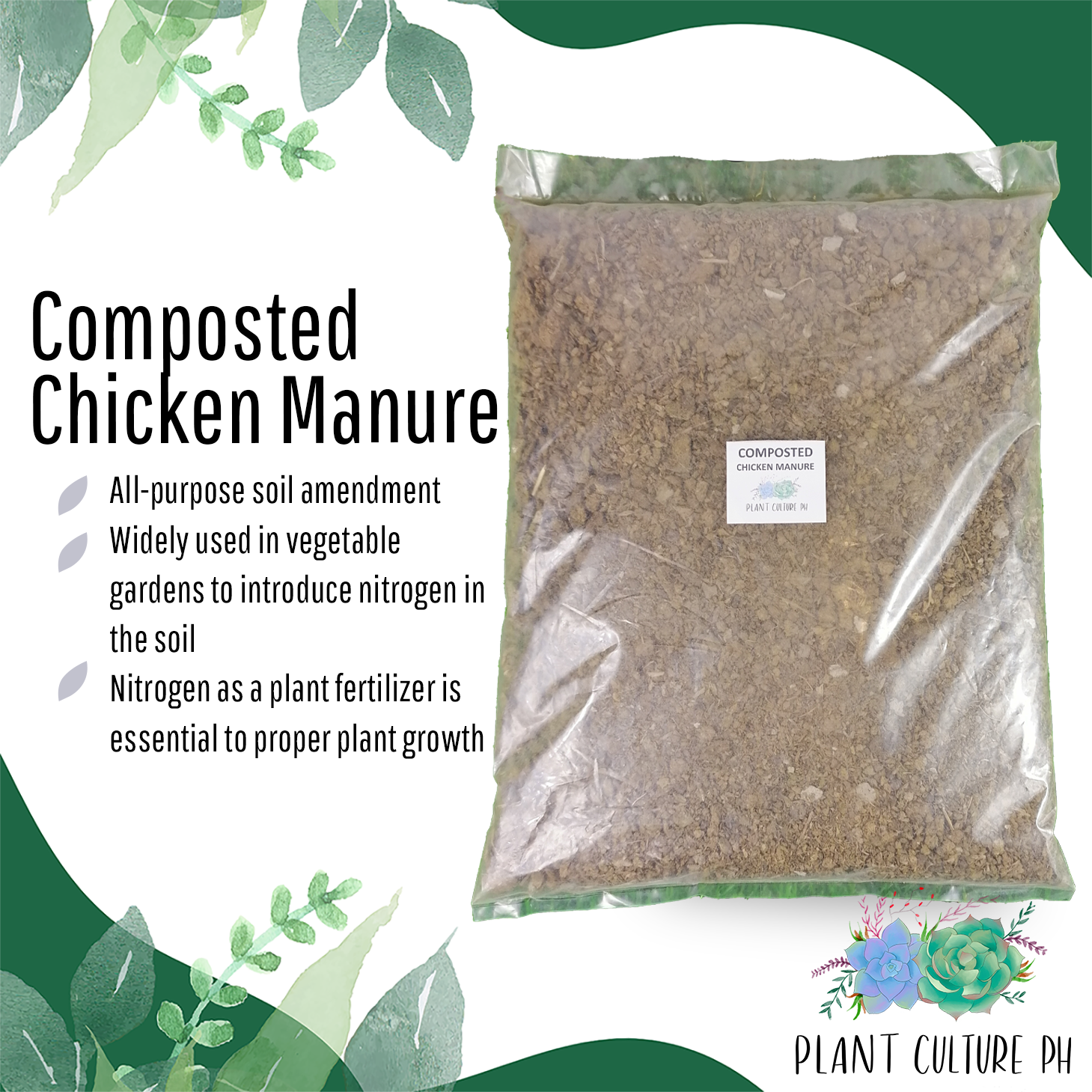 Composted Chicken Manure All Purpose Soil Amendment 1Kg by Plant ...