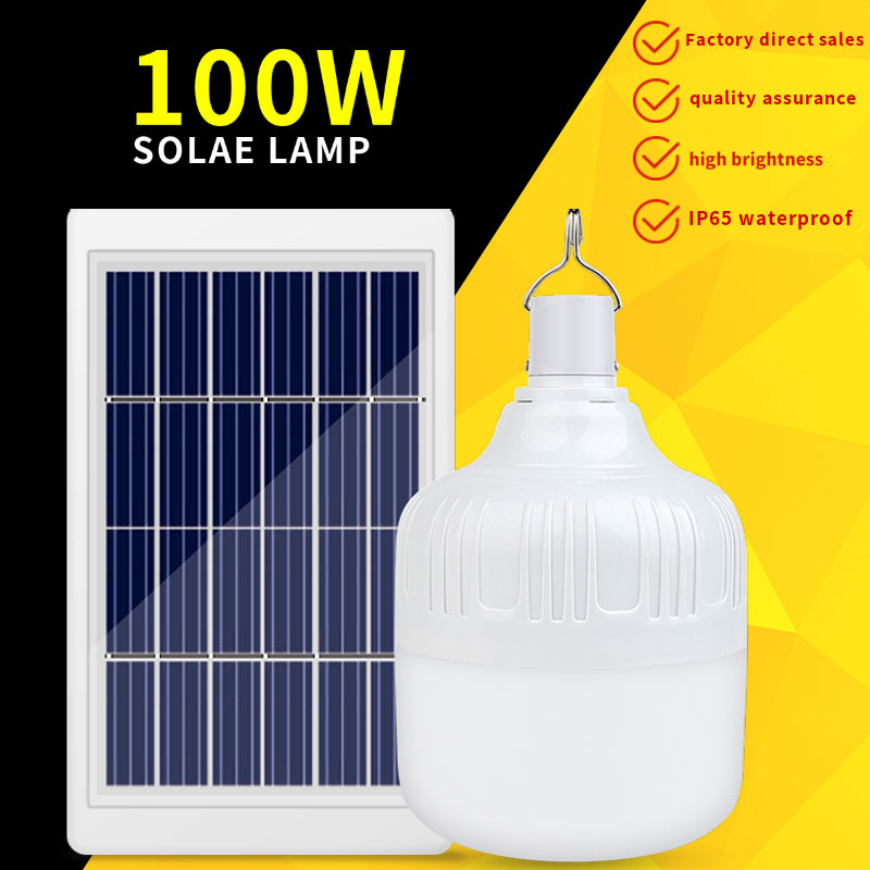 【Hot sale】solar bulb outdoor waterproof COD solar light bulb 100W USB ...