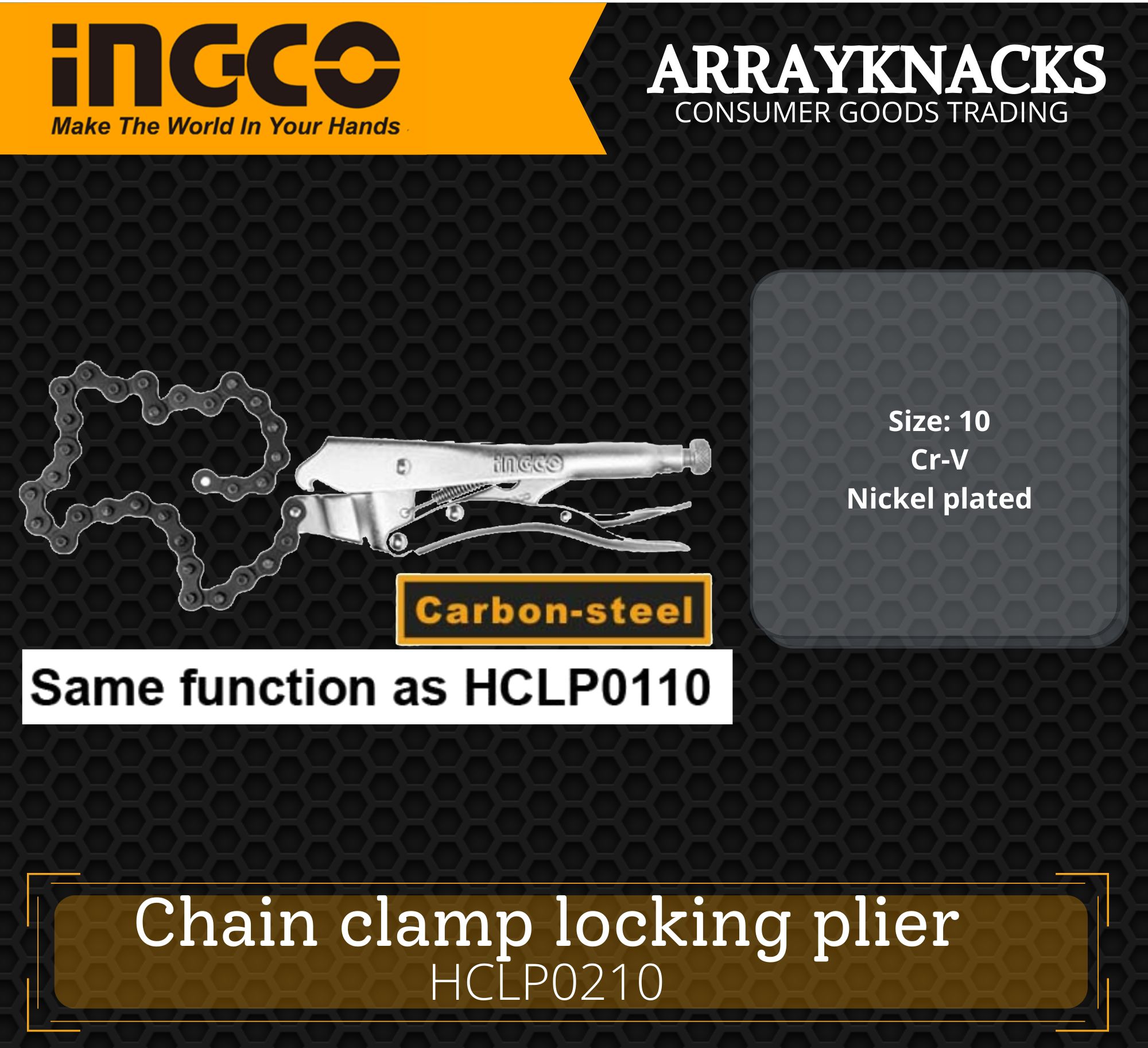 INGCO Chain clamp locking plier (HCLP0210) | HAND TOOLS | Lazada PH