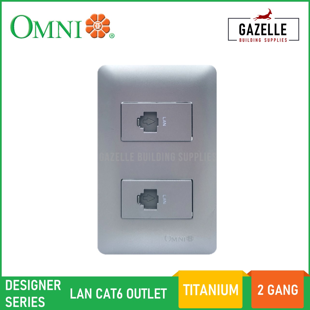 Omni Designer Series LAN CAT6 Outlet Titanium 2 Gang | Lazada PH