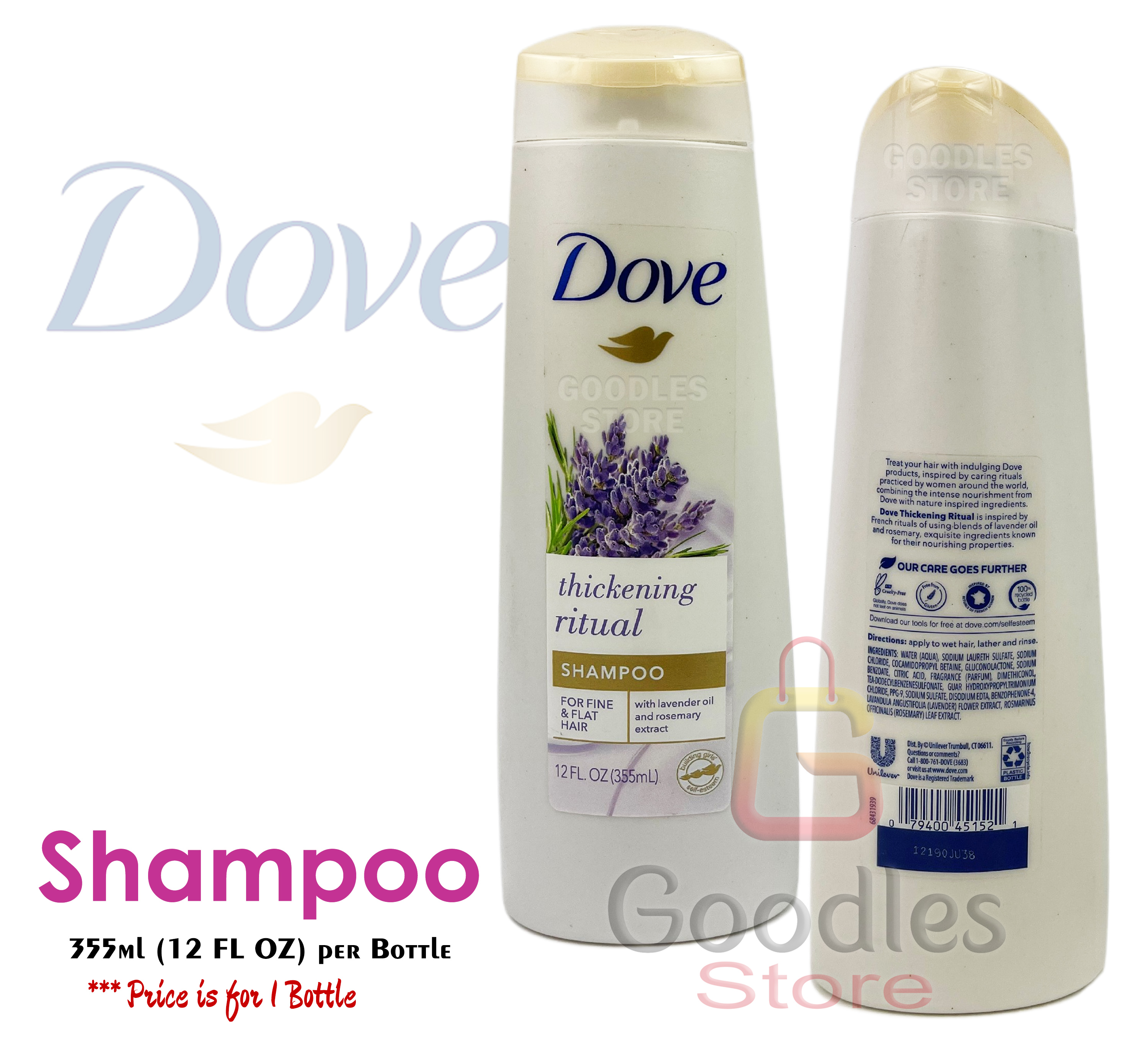 Dove Thickening Ritual Lavender oil and Rosemary Fine Hair Flat Hair ...