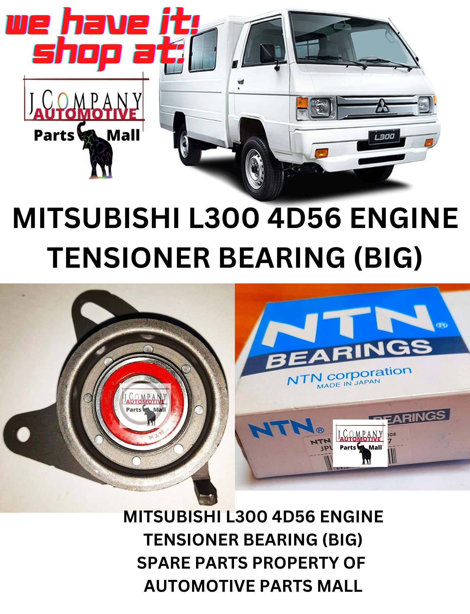 L300 4D56 ENGINE TENSIONER BEARING / IDLER BEARING BIG MITSUBISHI ...