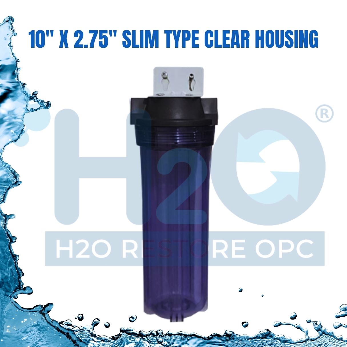 Clear Water Filter Housing Only 10" Slim Type 1/2" NPT No PRV Button 1 ...
