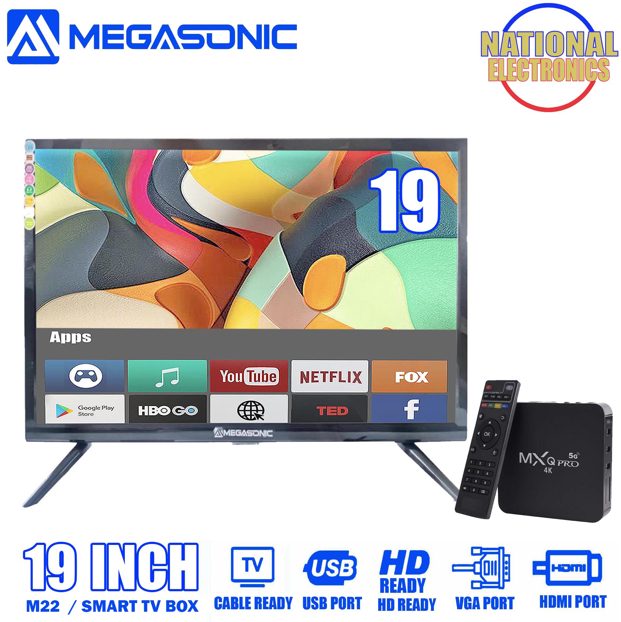 MEGASONIC M97-LED22 with 19 inch Screen LED TV WITH TV BOX | Lazada PH
