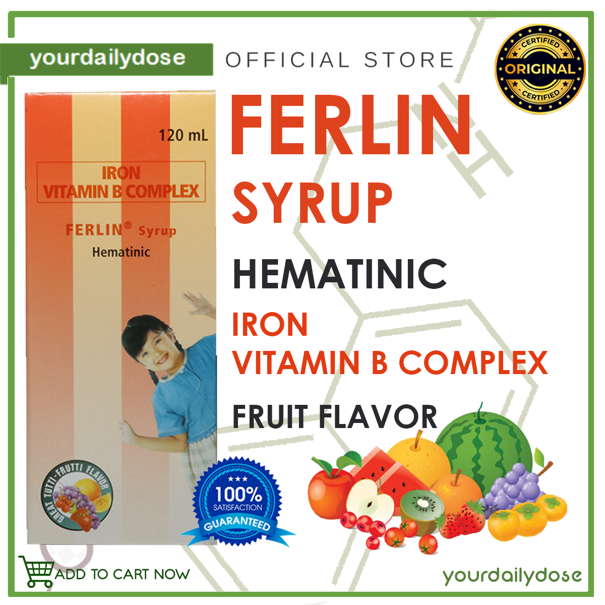Ferlin (Iron + Vitamin B-Complex) Drop (15ML) / Syrup (120ML) | Lazada PH