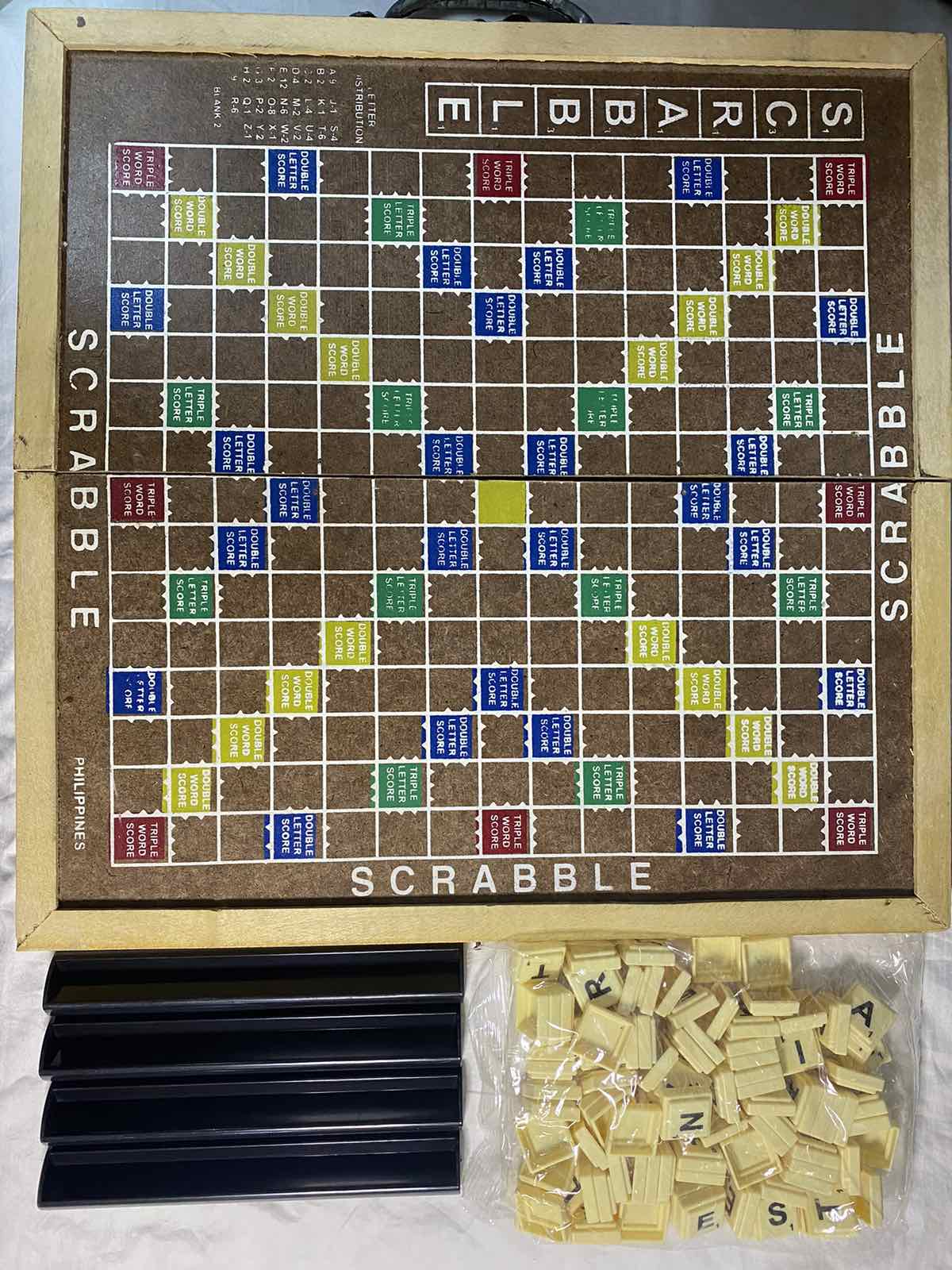 Wooden Scrabble Foldable Game Board and Tiles | Lazada PH