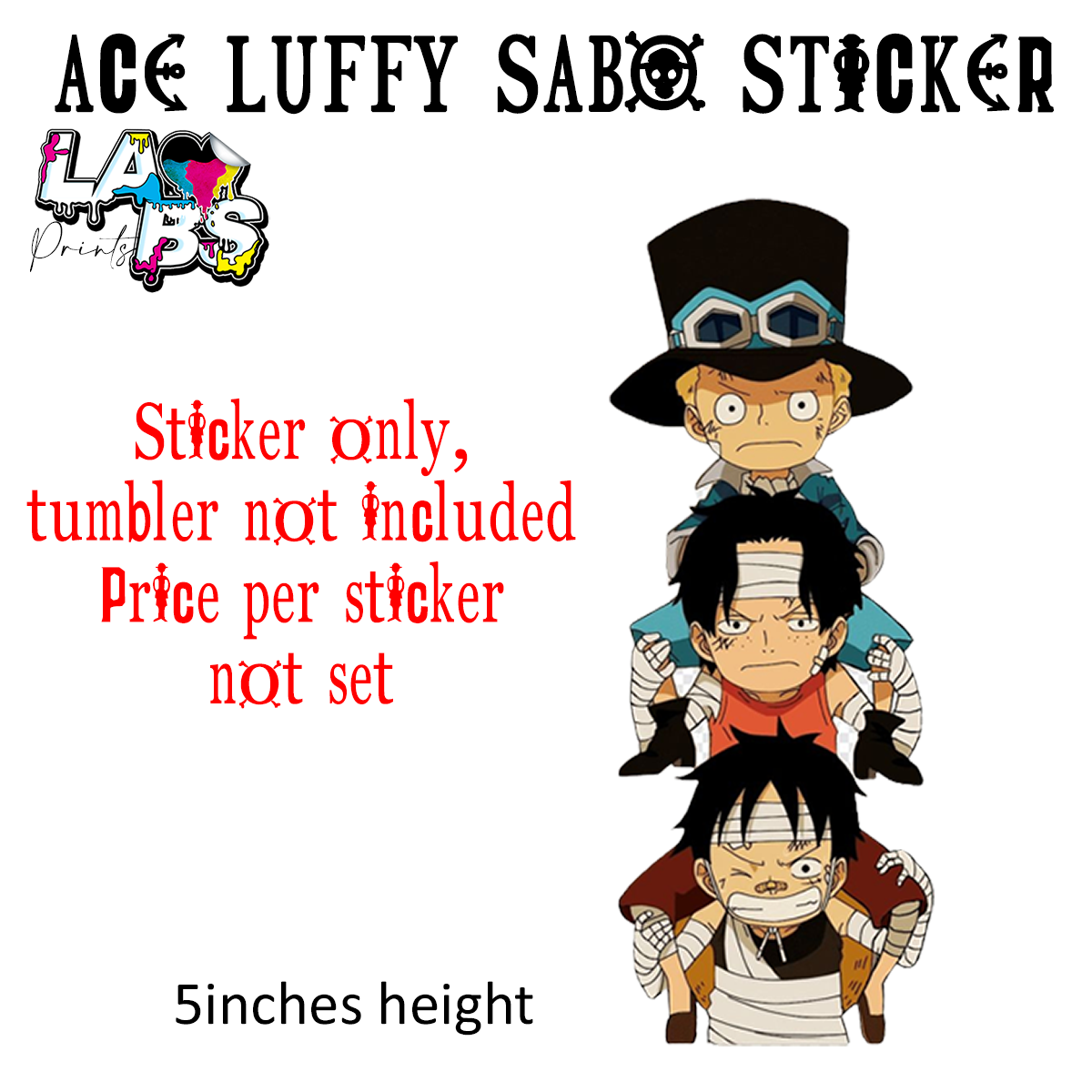 ACE, LUFFY, SABO Anime Sticker ONE PIECE WATERPROOF VINYL | Lazada PH