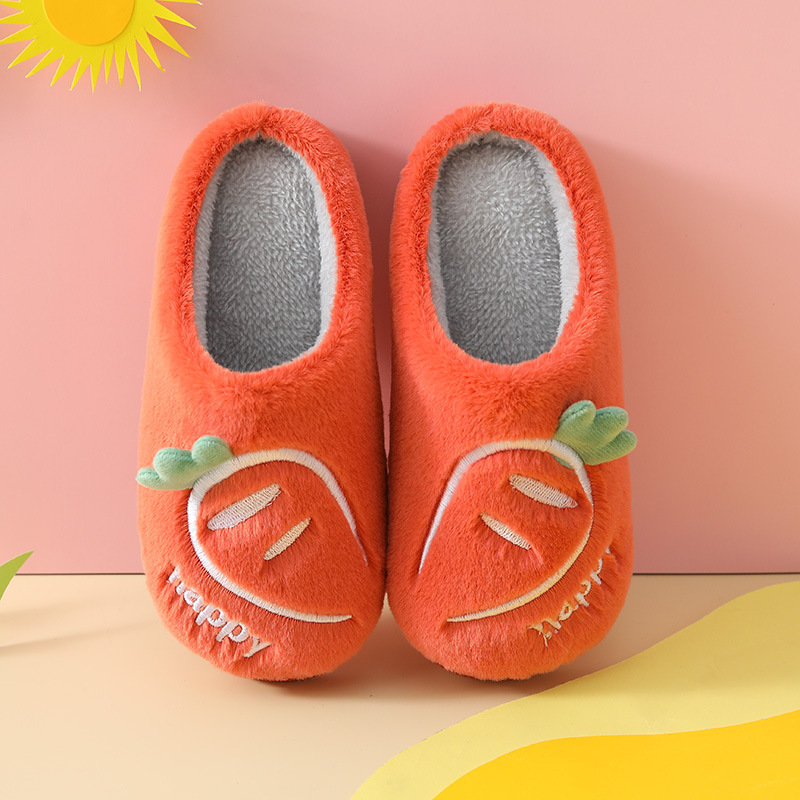 Carrot cotton children's thick-soled bag home warmth, tendon bottom ...