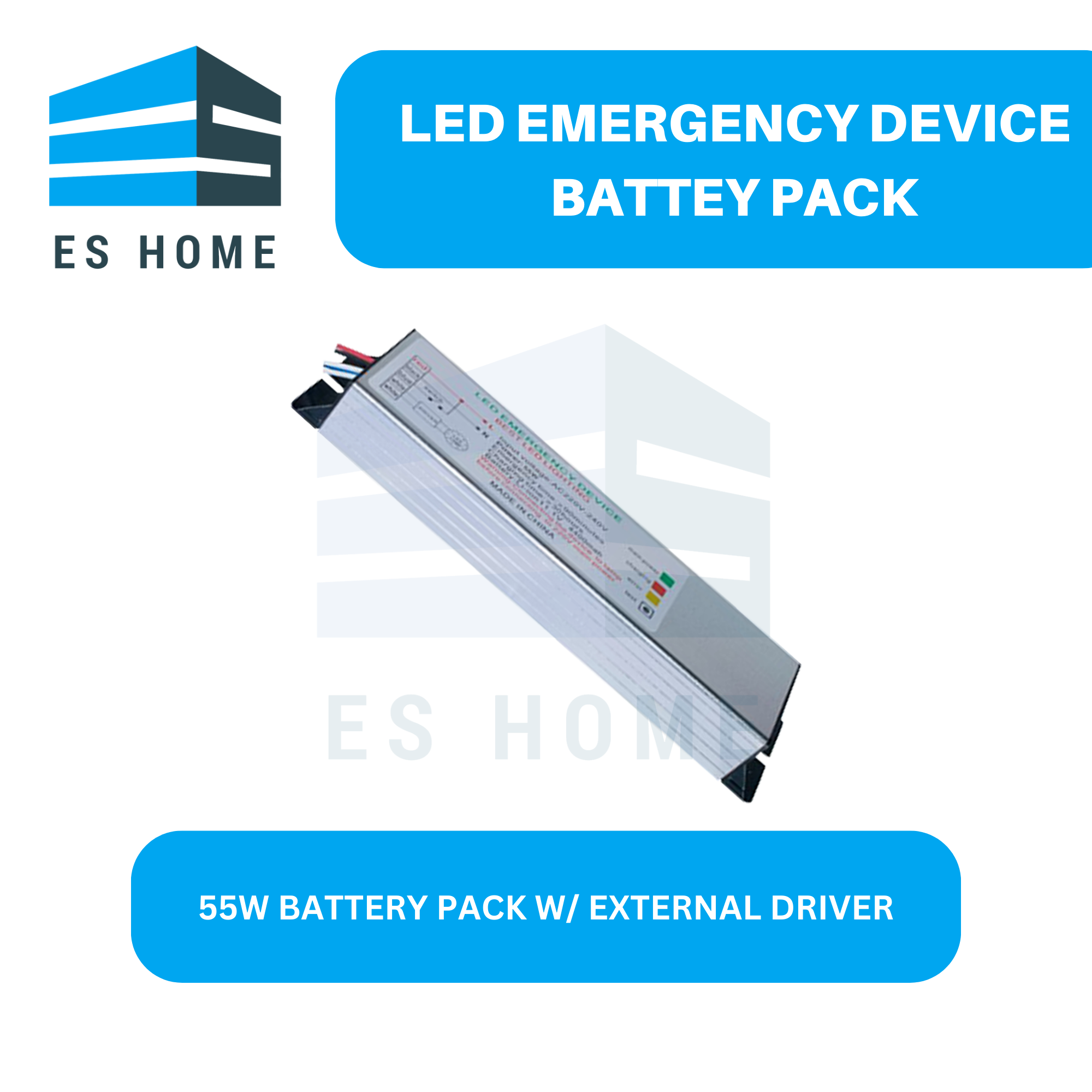 LED Emergency Device Battery Pack 55W Premium Battery Backup (Battery ...