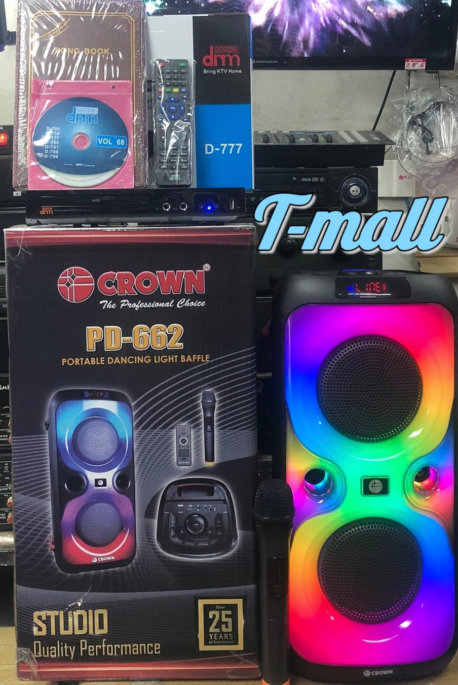 Crown PD-662 Portable Dancing Light Baffles for Karaoke set with D-777 ...