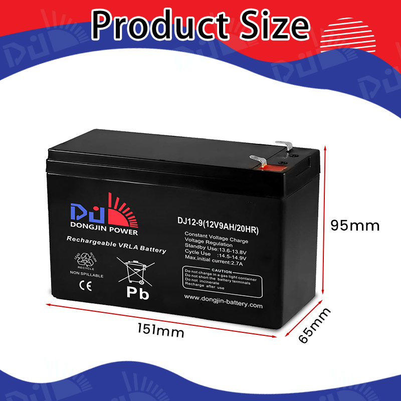 DongJin Power 12V9AH UPS Battery Rechargeable VRLA Battery Sealed Lead ...