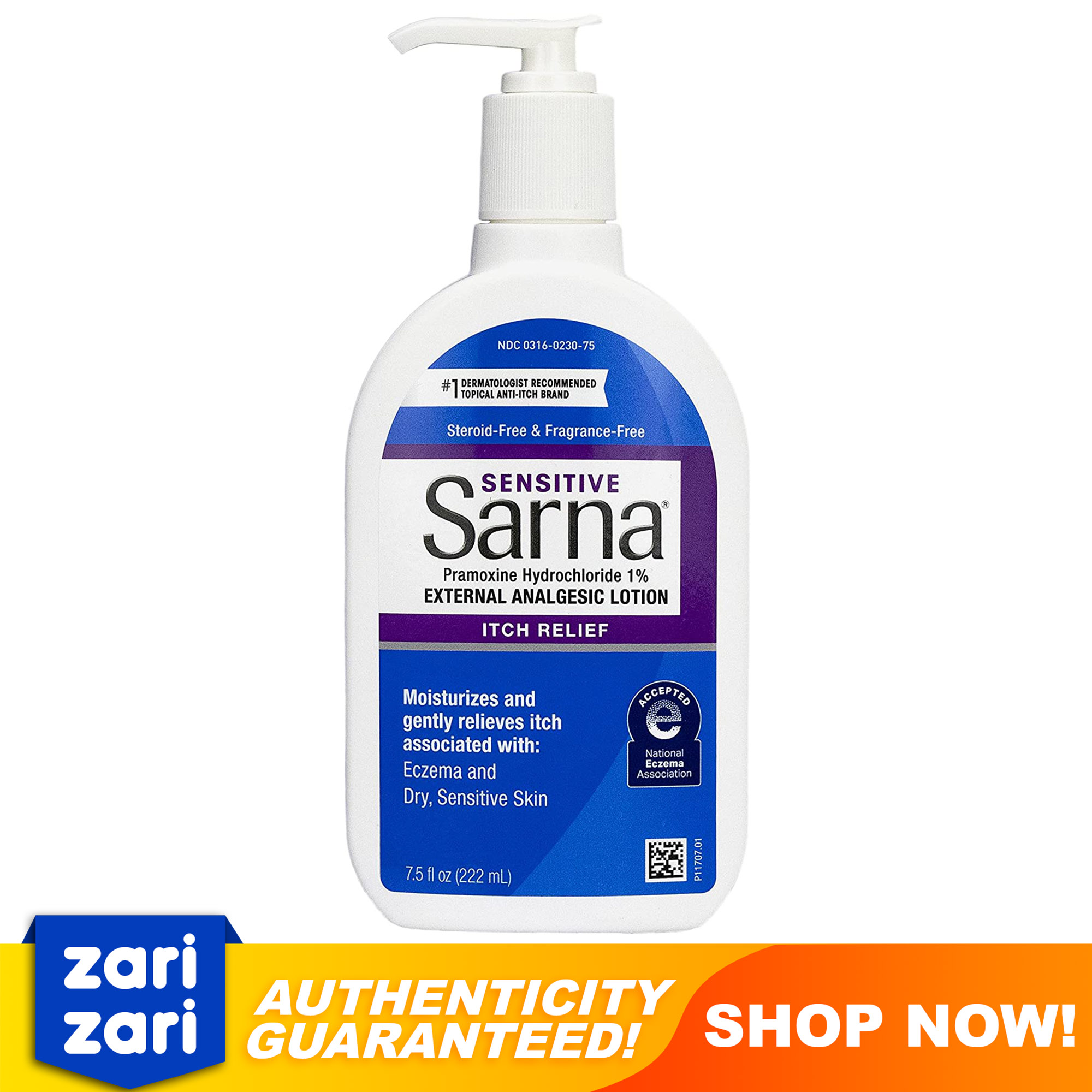 Sarna Sensitive Itch Relief External Analgesic Lotion for Eczema Dry ...