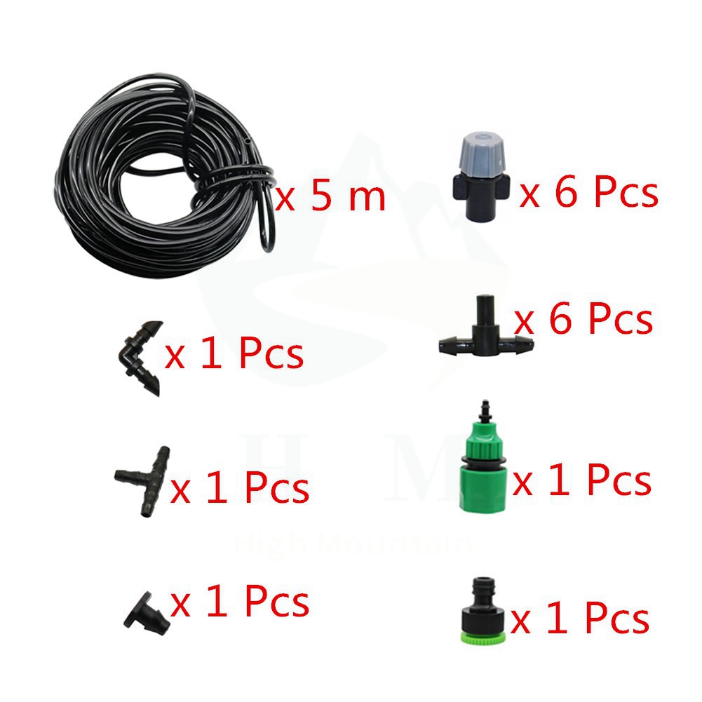 Outdoor Micro Drip Misting Irrigation System Tubing Kits Plant Watering ...