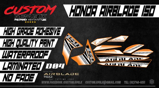 Honda Airblade 150 Crack Series Decals Set | Lazada PH